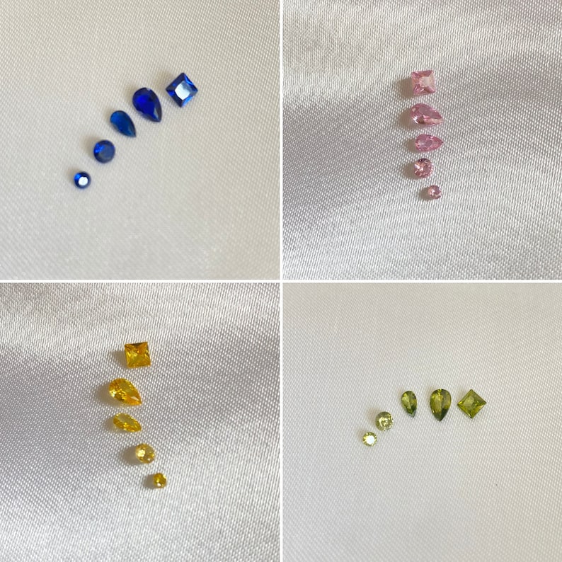 Cubic Zirconia Gemstones: CZ Birthstones, Round, Pear, Heart, Square ...