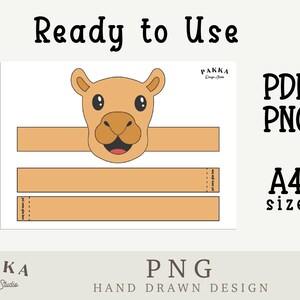 Paper Crown Hat, Animal Camel Face, Printable Kids Craft, DIY Winter ...