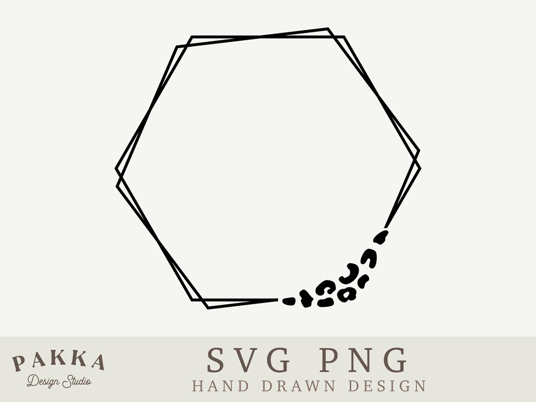 Leopard Frame Svg,hexagon Frame,monogram,cheetah,png Svg Cut File for ...