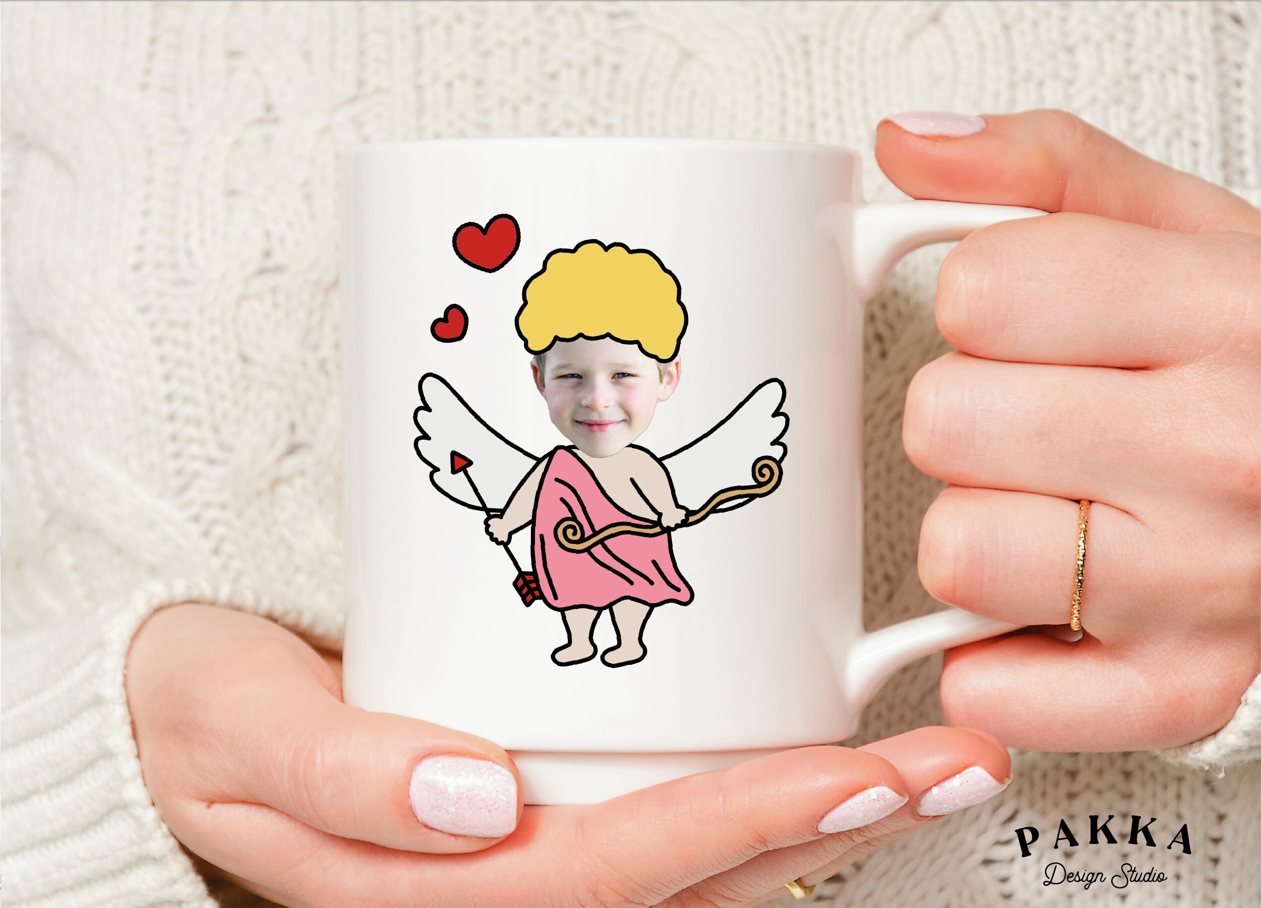 Valentine Cupid Face Blank With Arrow Bundle, Add Your Own Photo, Diy ...