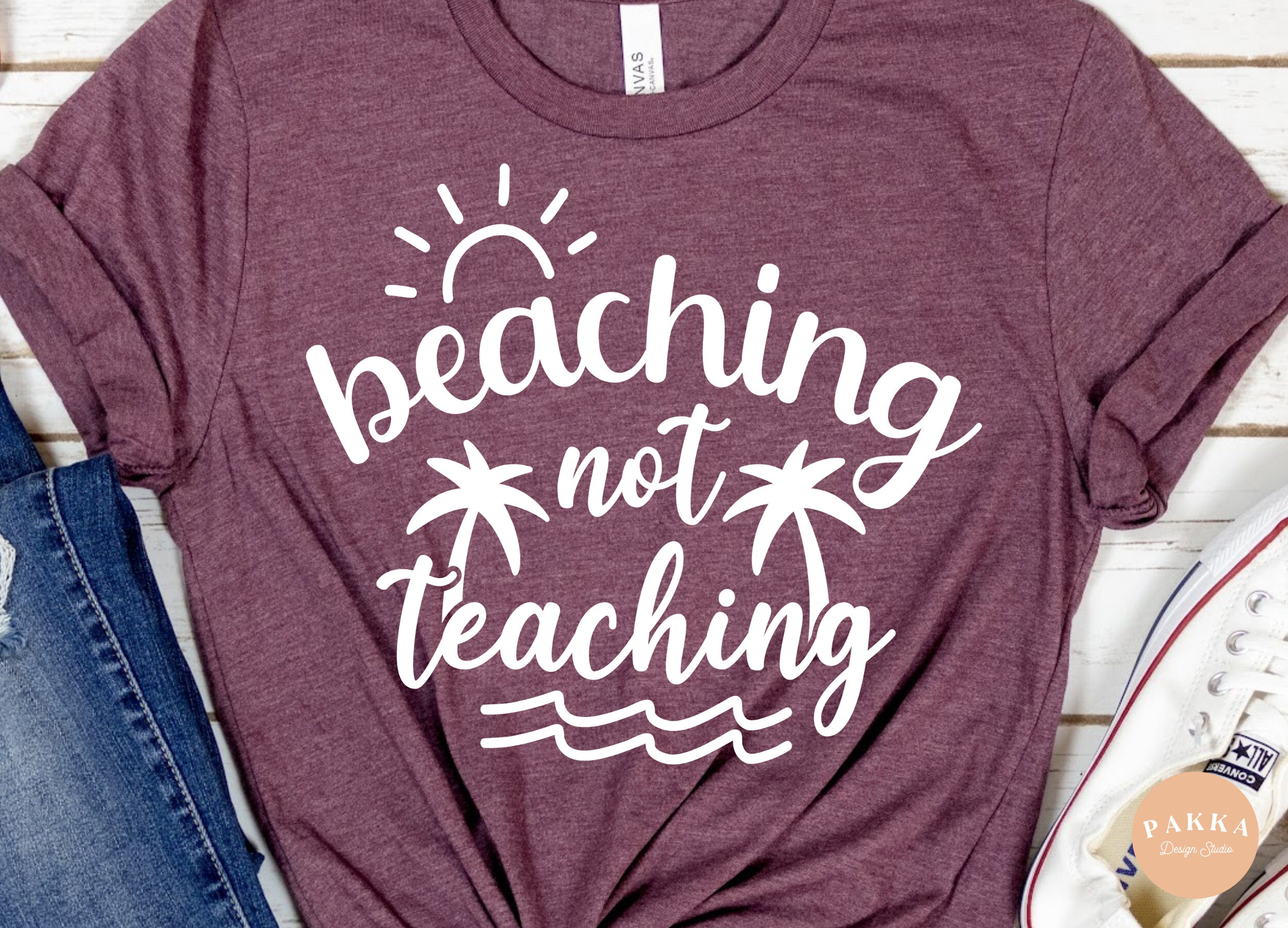 Beaching Not Teaching Svg,summer Teacher Saying,teacher Gift,t-shirt ...