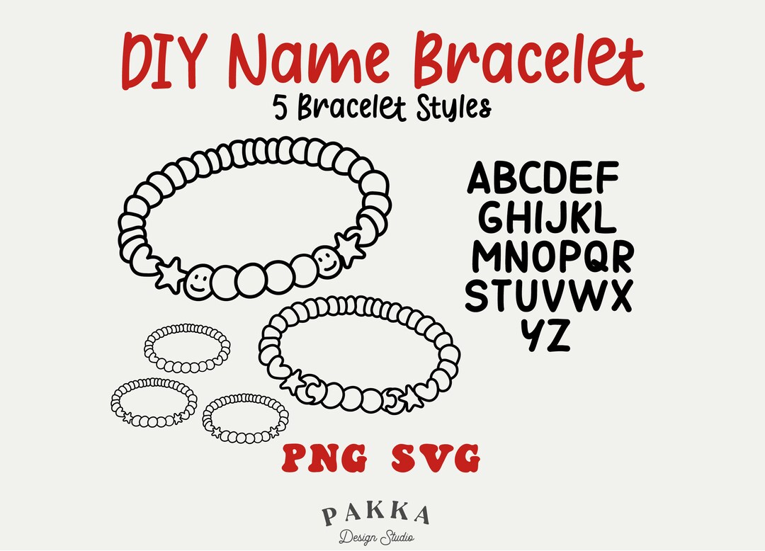 Alphabet Letters With Bracelet Beads Outline,do It Yourself, Png for ...