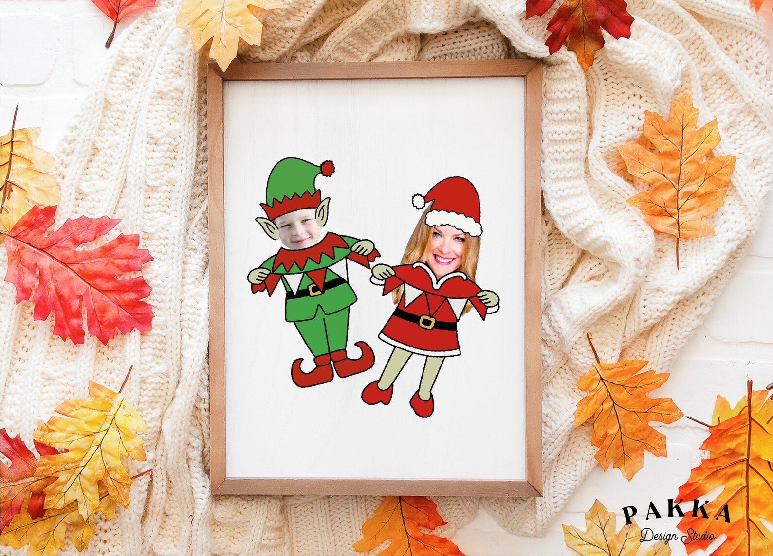 Elf and Santa Face Blank With Christmas Garland Bundle, Kids Craft Kit ...