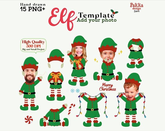 Elf Yourself Template | Editable Christmas Photo Bundle | Add Your Face ...