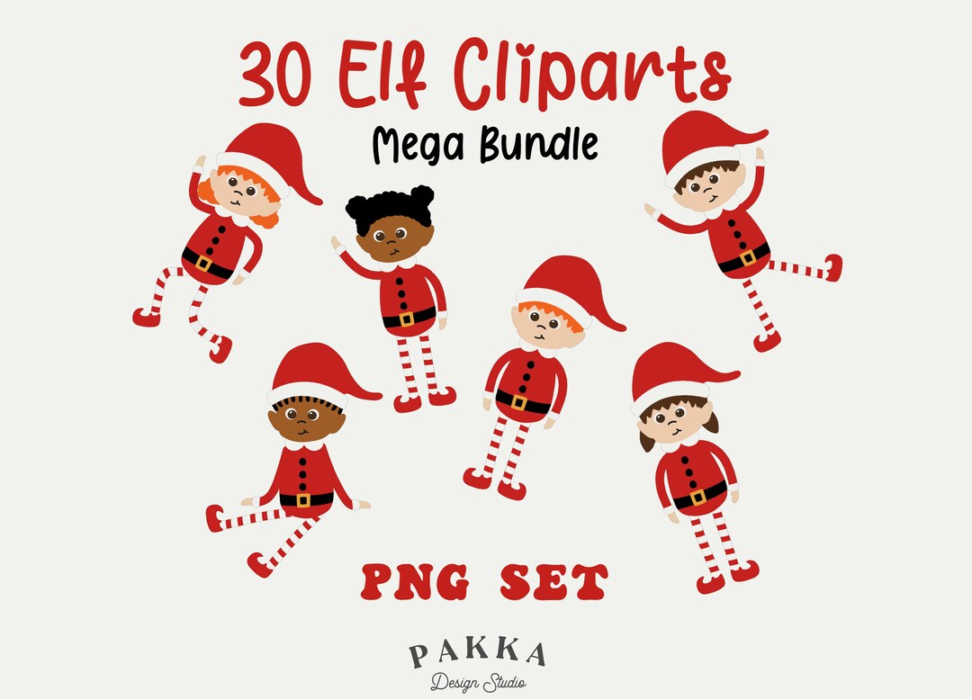 30 Elf Clip Art Mega Bundle,digital Download, Elf Suit Prop,printable ...