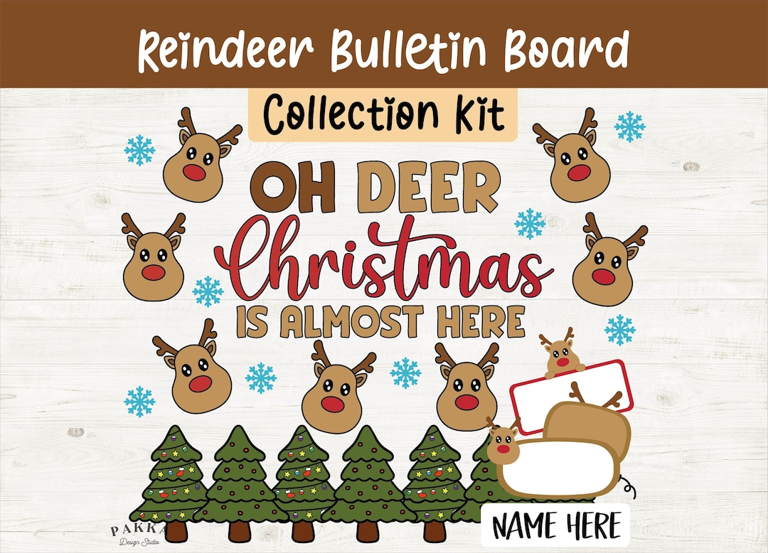 Reindeer Bulletin Board Kit,christmas Bulletin Board,printable ...