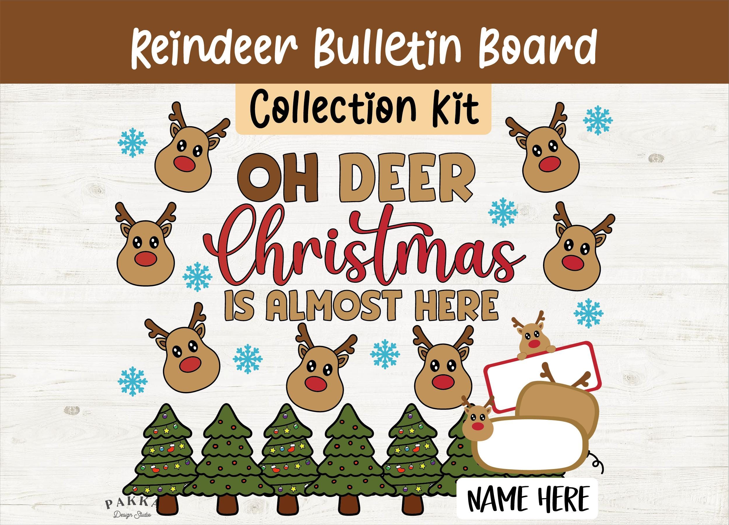 Reindeer Bulletin Board Kit,christmas Bulletin Board,printable ...