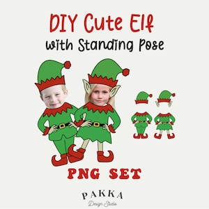 CUTE Elf Face Blank Kids Bundle, Add Your Own Photo, Diy Template ...