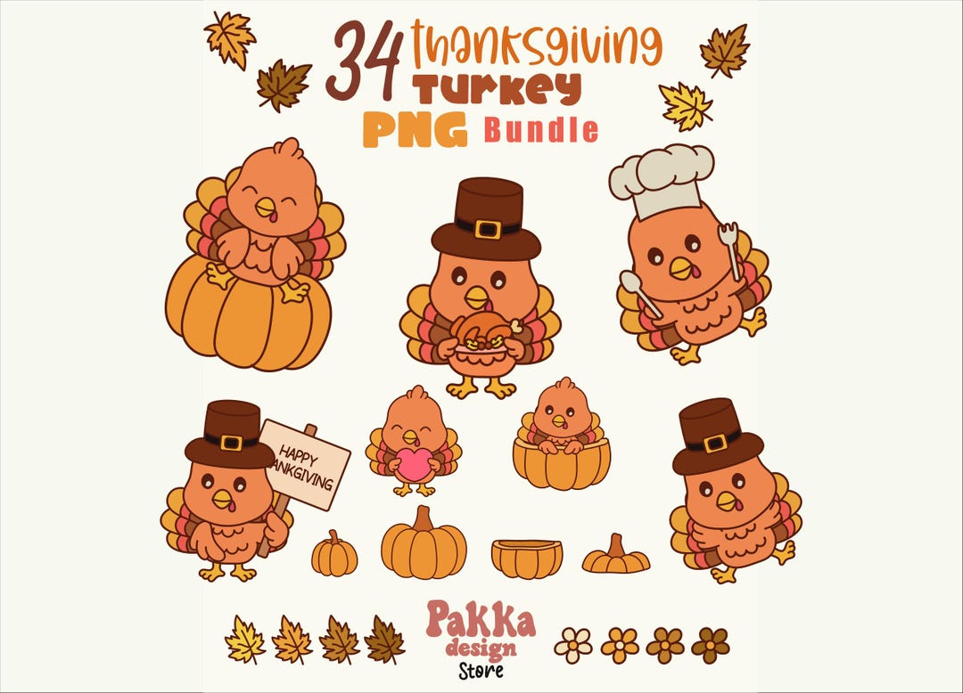 Cute Turkey Clipart Set | Thanksgiving Classroom Decor | Fall Bulletin ...