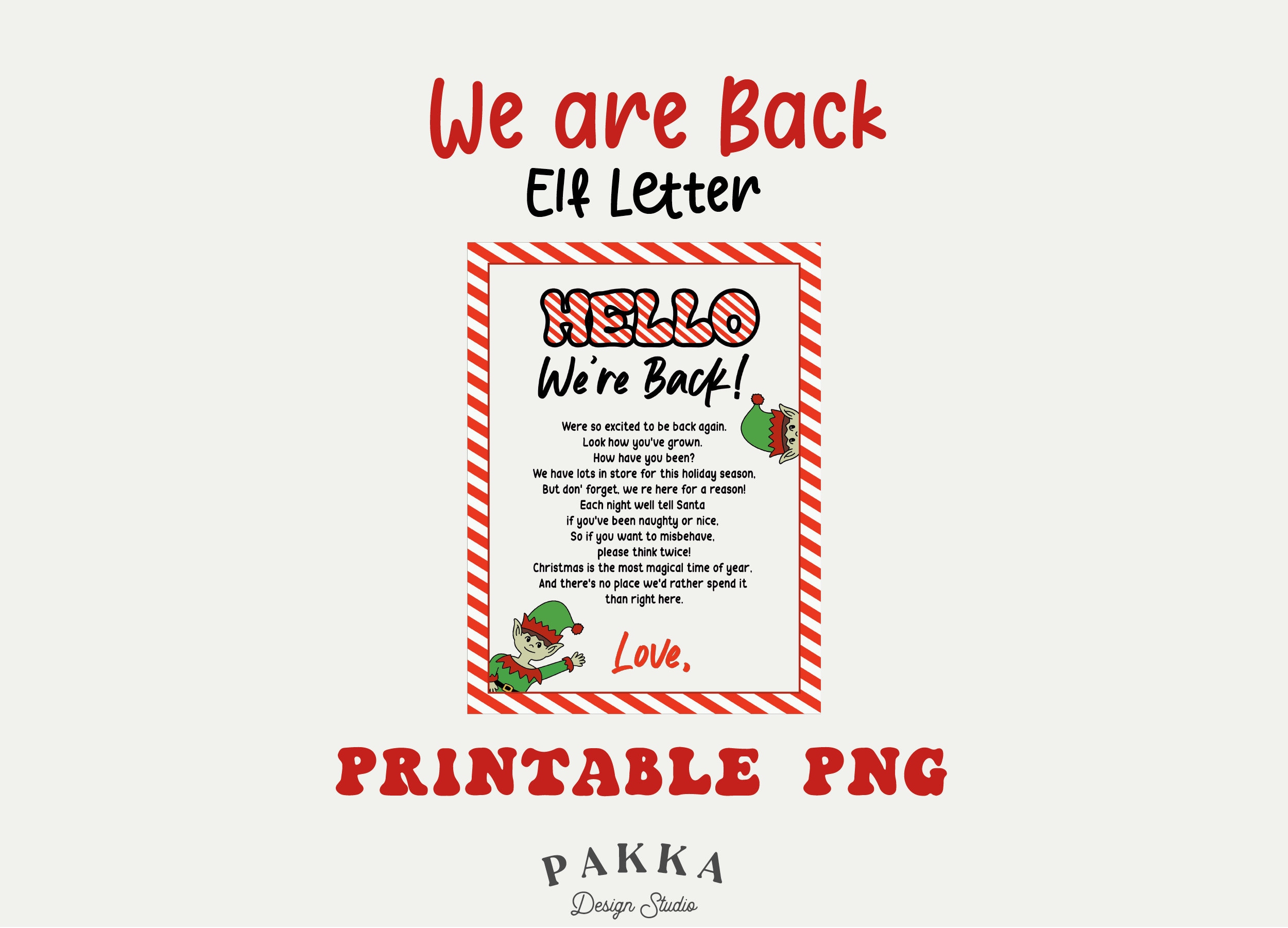 Printable Elf Letter,we Are Back,arrival Letter From Two Elfs,christmas ...