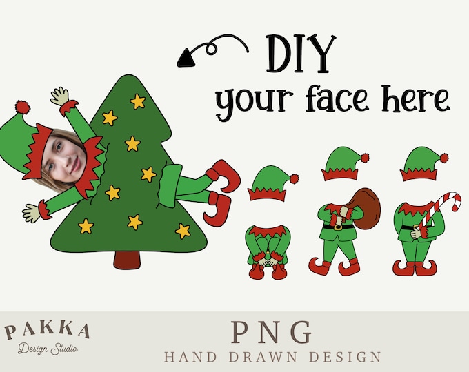 Elf Face Blank and Friend Bundle, Add Your Own Photo, Diy Template ...
