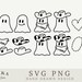 Cute Western Ghost Cowboy Bundle Svg, Outline Cricut Cut File and Png ...