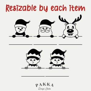 Christmas Monogram,personalized Split Name Frame,santa,elf Boy and Girl ...