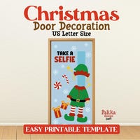 Printable Elf Let's Take an Elfie Props, Christmas Elf Selfie Scene ...