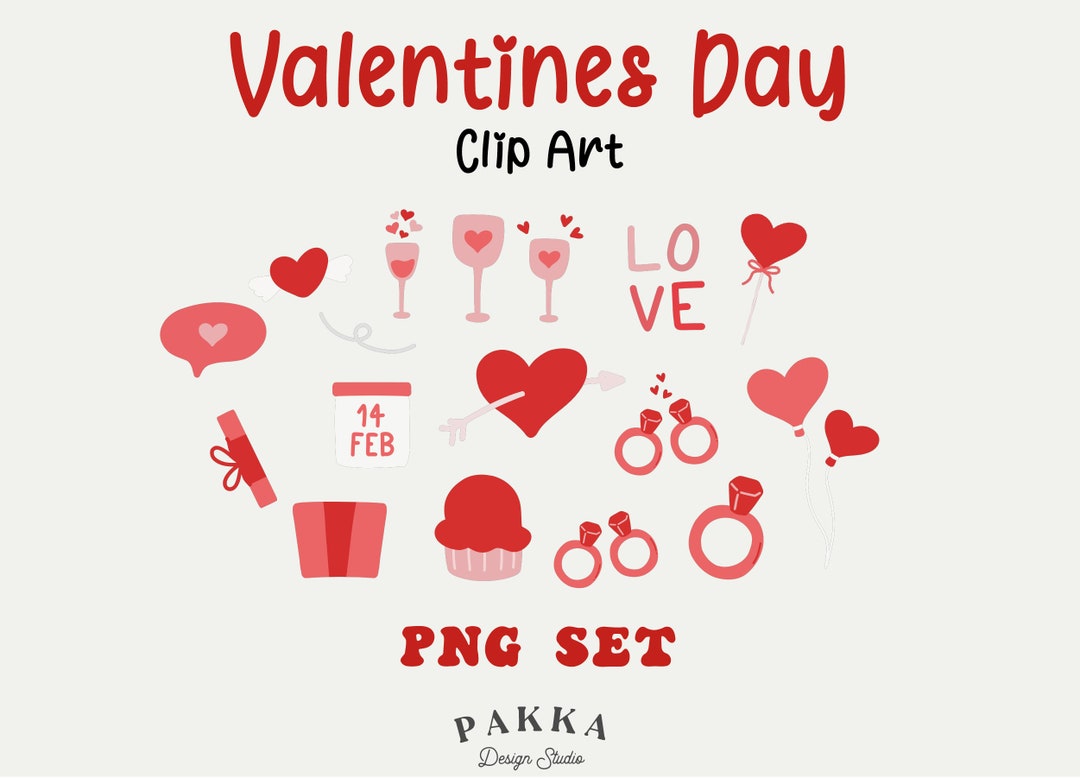 Valentines Day Clip Art Set 4,printable PNG for Sublimation or Crafting ...