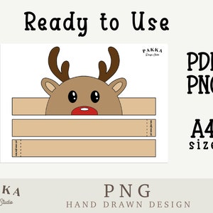 Paper Crown Hat, Christmas Reindeer Face, Printable Kids Craft, DIY ...