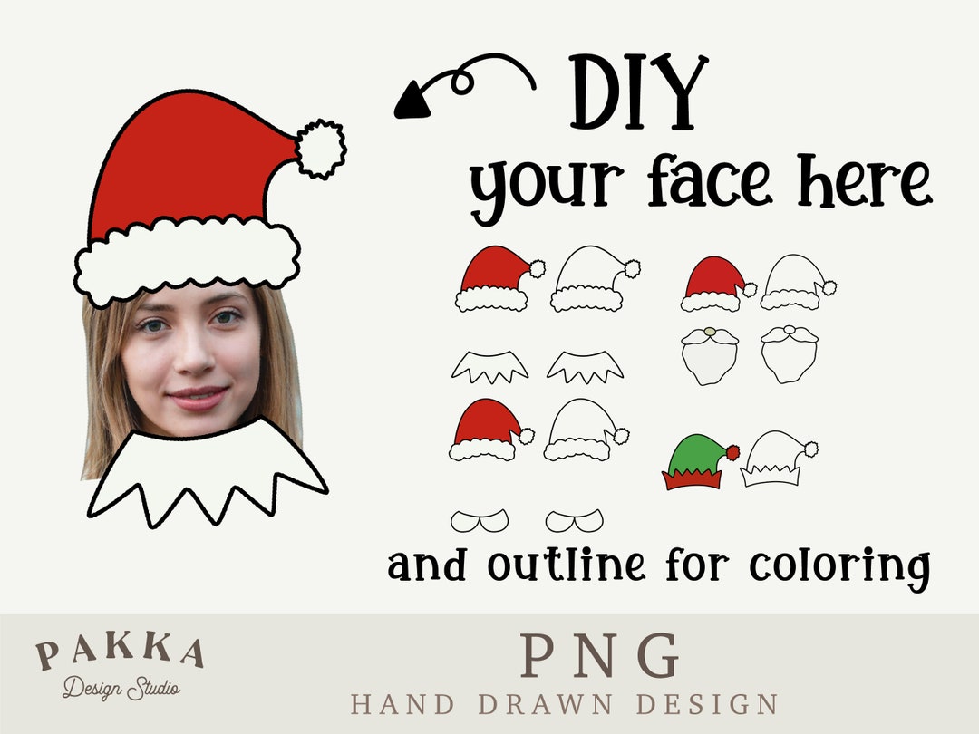 Elf Yourself, Elf Face Blank Bundle, Santa Hat, Add Your Own Photo, Diy ...