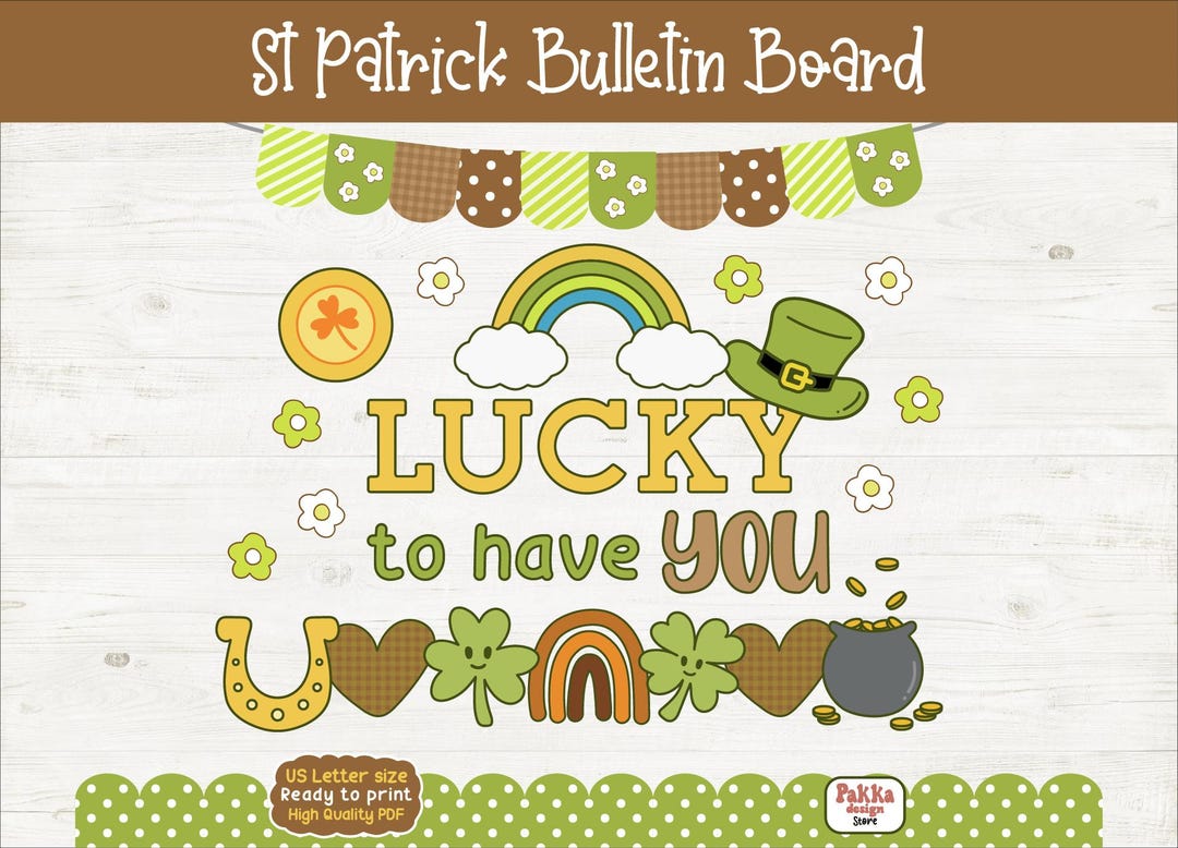 St Patricks Day Classroom Decor | March Bulletin Board Printable ...