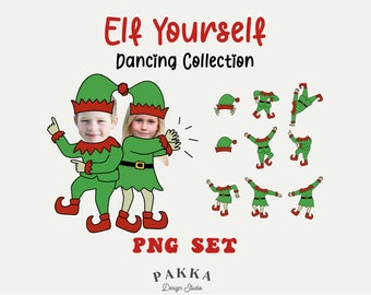 Elf Yourself,boy and Girl Bundle,diy Photo Cut Out,face Blank Template ...