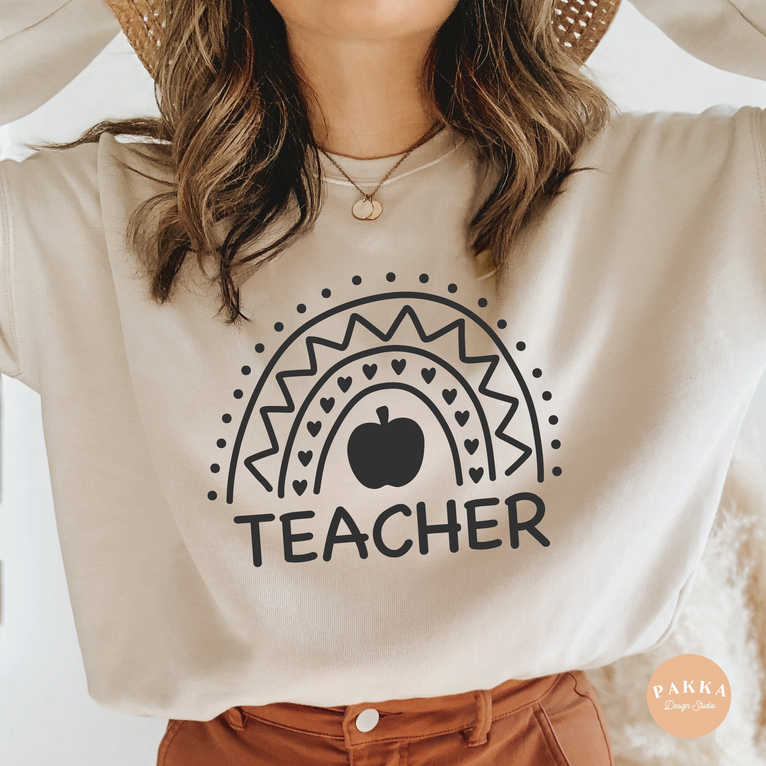 Teacher Rainbow Boho Rainbow Teacher Svg Png School Life for - Etsy
