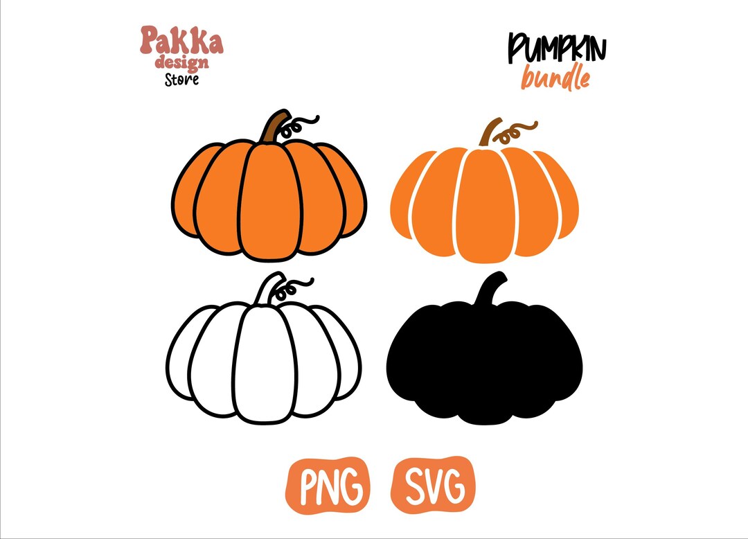 Pumpkin Svg Bundle,silhouette Clipart,outline,fall and Thankgiving ...