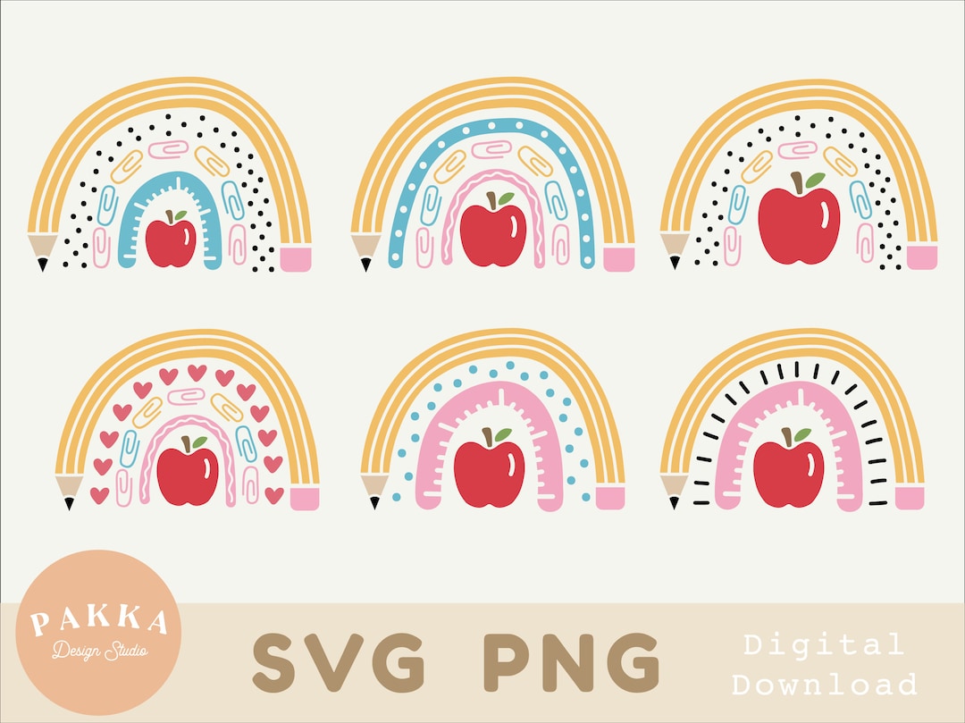 Teacher Rainbow Bundle Svg,teach Love Inspire Svg,teacher Appreciation ...