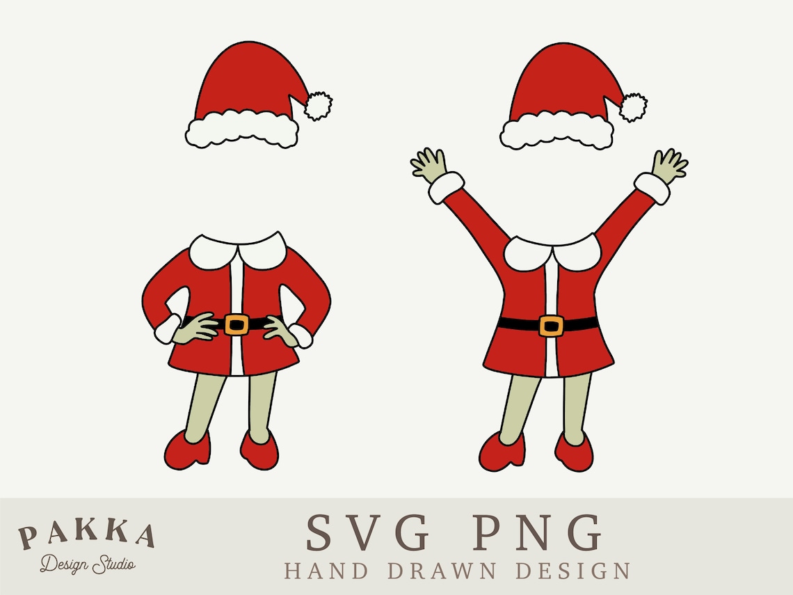 Santa Girl Face Blank Bundle Add Your Own Photo Diy - Etsy