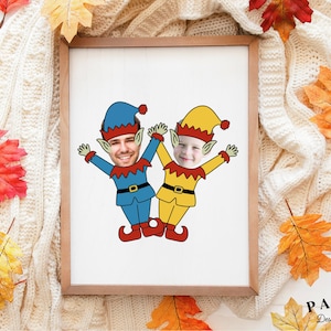 Elf Face in Color Blank Bundle, Add Your Own Photo,elf Photo Ornament ...