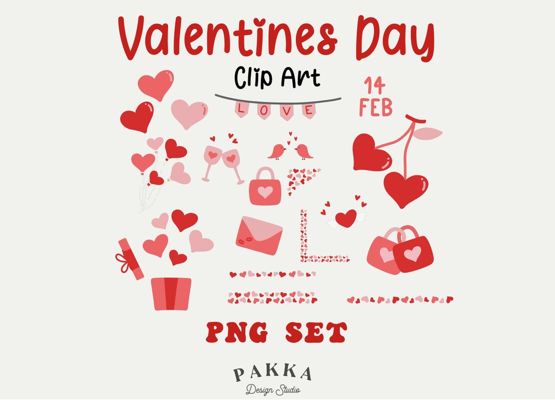 Valentines Day Clip Art Set 5,printable PNG for Sublimation or Crafting ...