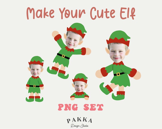 Christmas Add Your Own Photo Picture | PNG Elves Boy & Girl Add Photo ...
