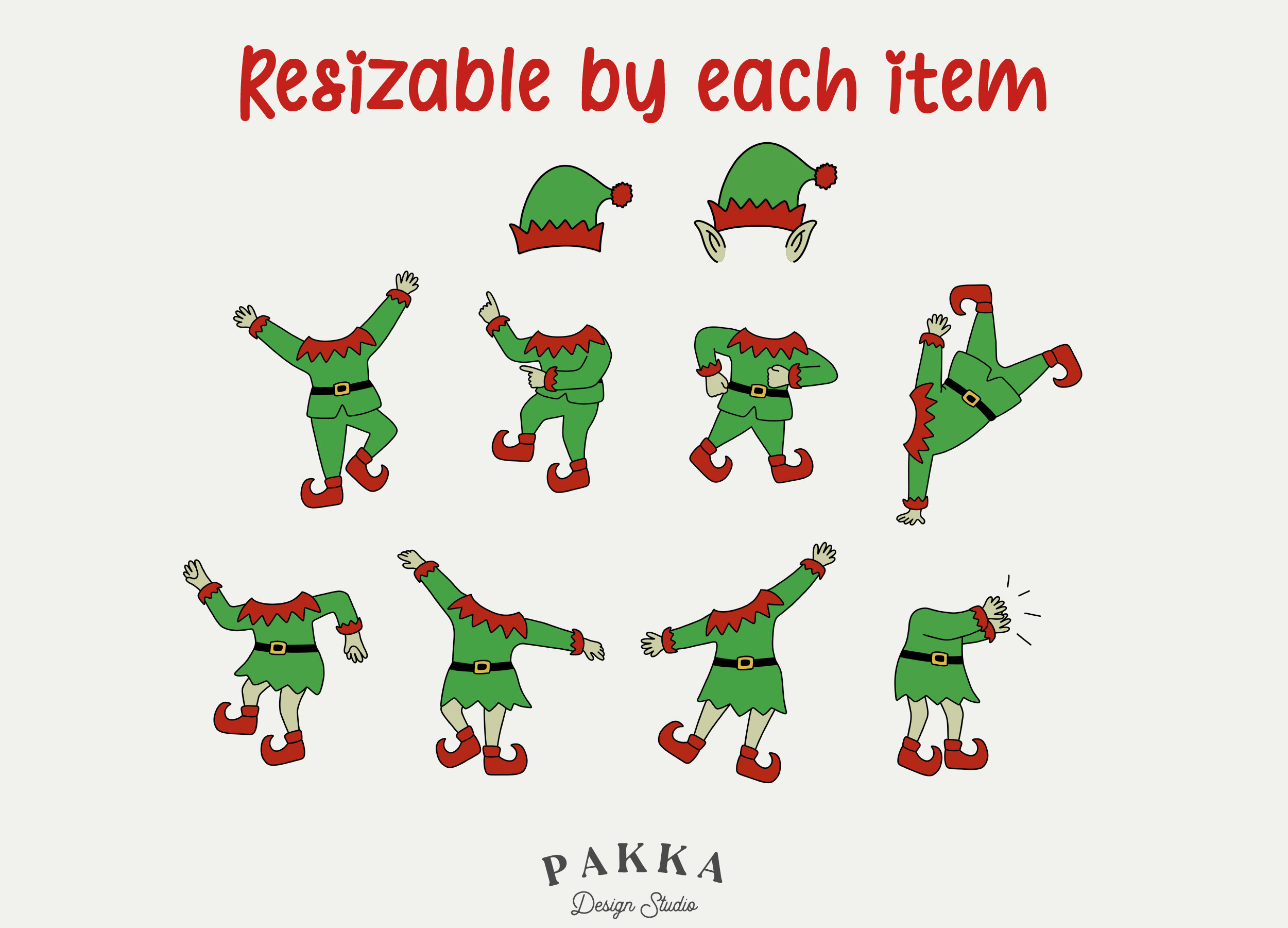 Elf Yourself Template With Dancing Pose, Face Blank Bundle,diy Photo ...