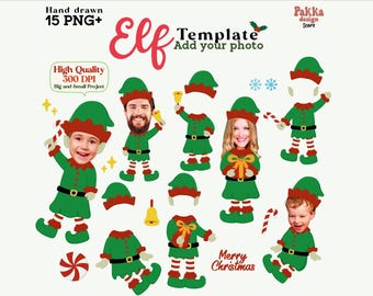 Elf Yourself Template | Editable Christmas Photo Bundle | Add Your Face ...