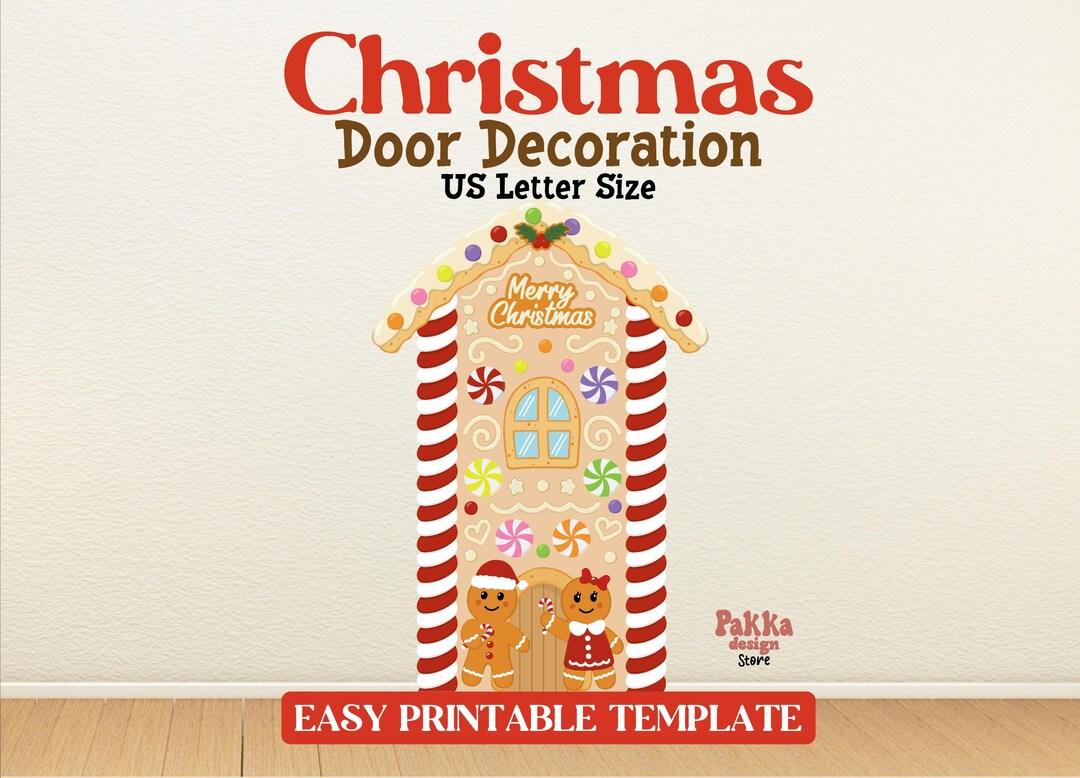 Gingerbread Classroom Door Decoration | Easy Printable Holiday Template ...