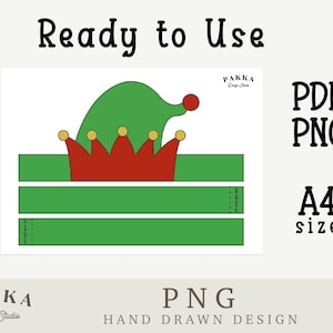 Christmas Elf Paper Crown Template , Printable Kids Craft, DIY Winter ...