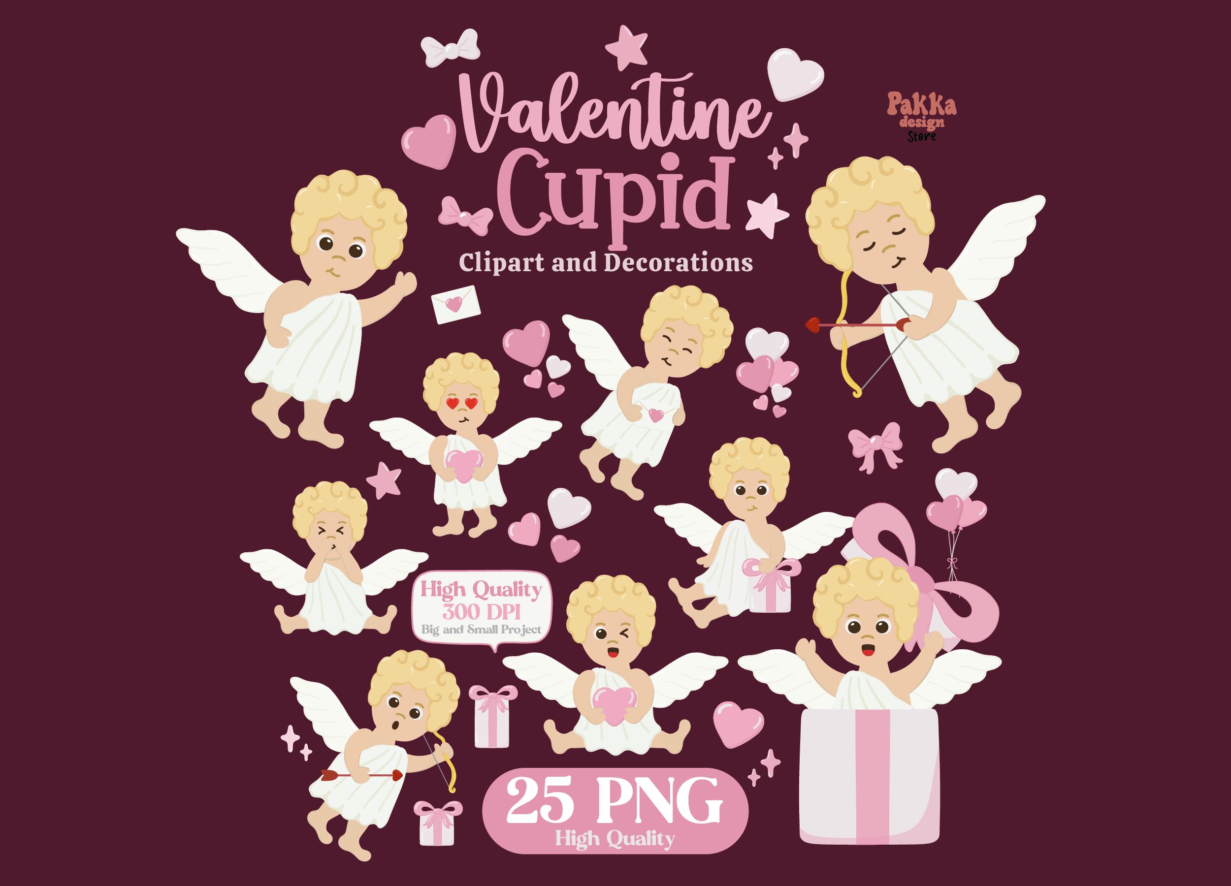 Cute Cupid Clipart Bundle, Valentine PNG, Sublimation Design, Printable ...