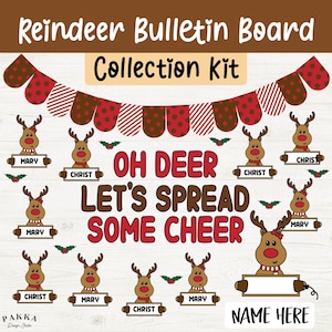 Reindeer Bulletin Board Kit,christmas Bulletin Board,printable ...