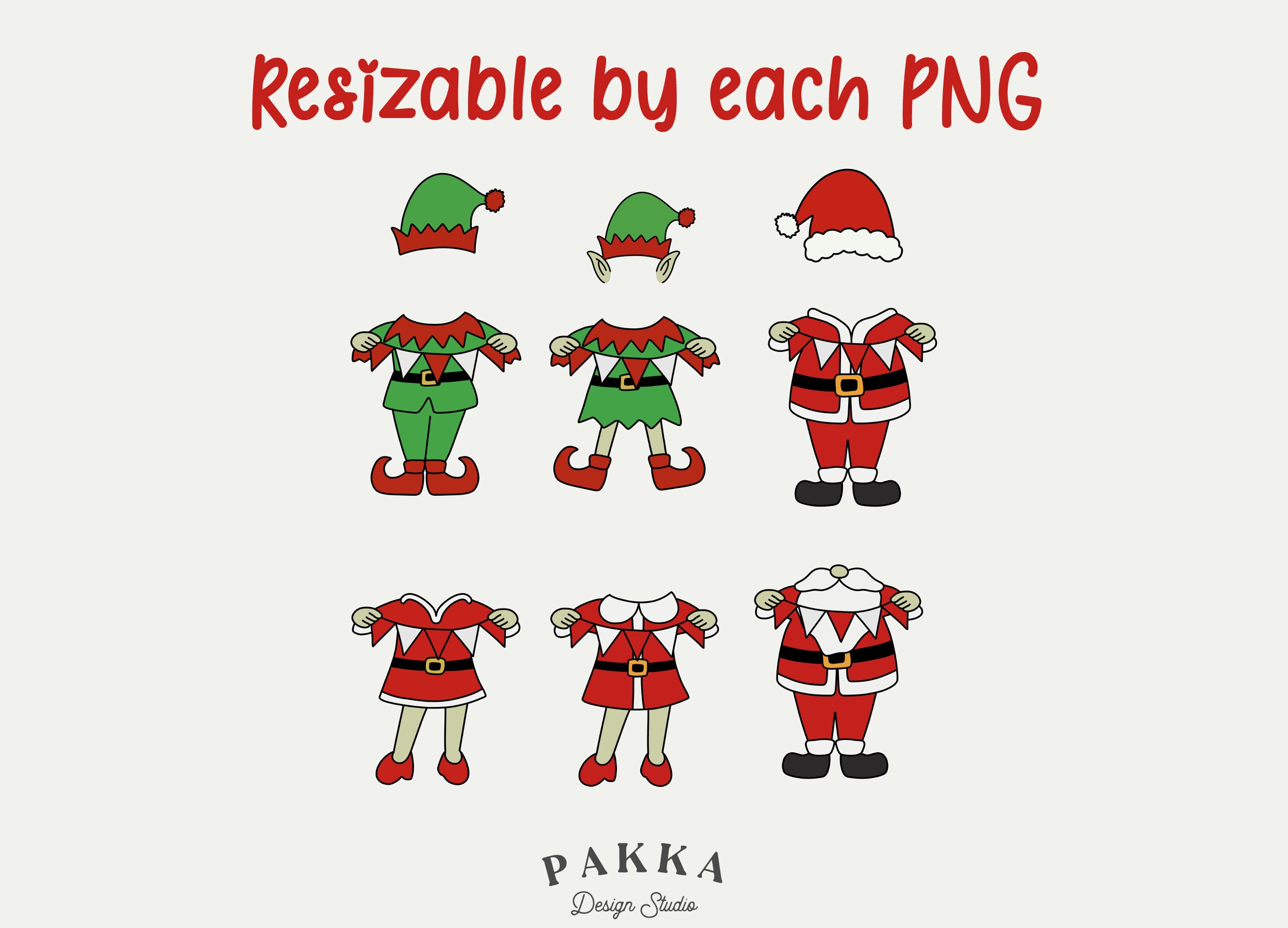 Elf and Santa Face Blank With Christmas Garland Bundle, Kids Craft Kit ...
