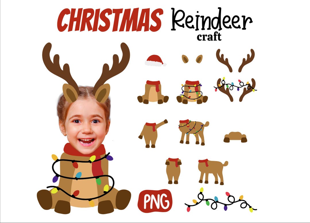 Christmas Add Your Own Photo, Reindeer Yourself,xmas Craft for Kids ...