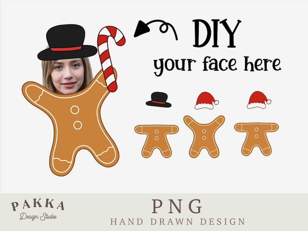 Gingerbread Face Blank Bundle, Add Your Own Photo, Ornament,diy ...