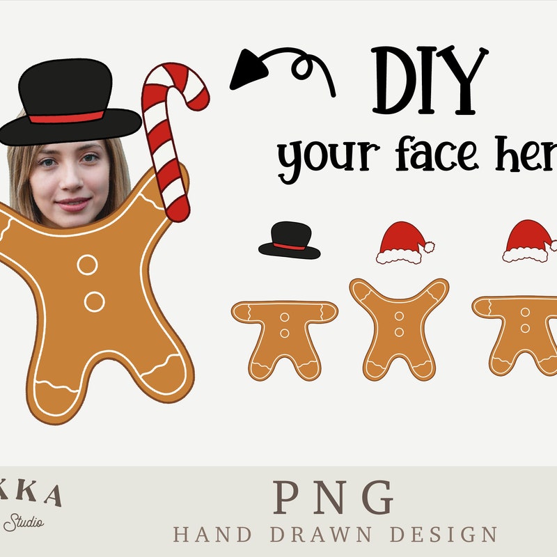 Gingerbread Face Svg - Etsy