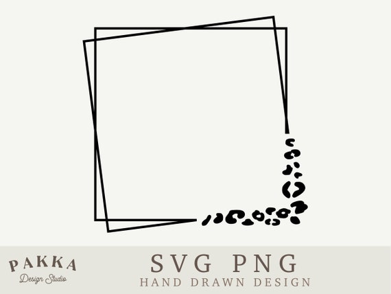 Leopard Frame Svgsquare Framemonogramcheetahpng Svg Cut | Etsy