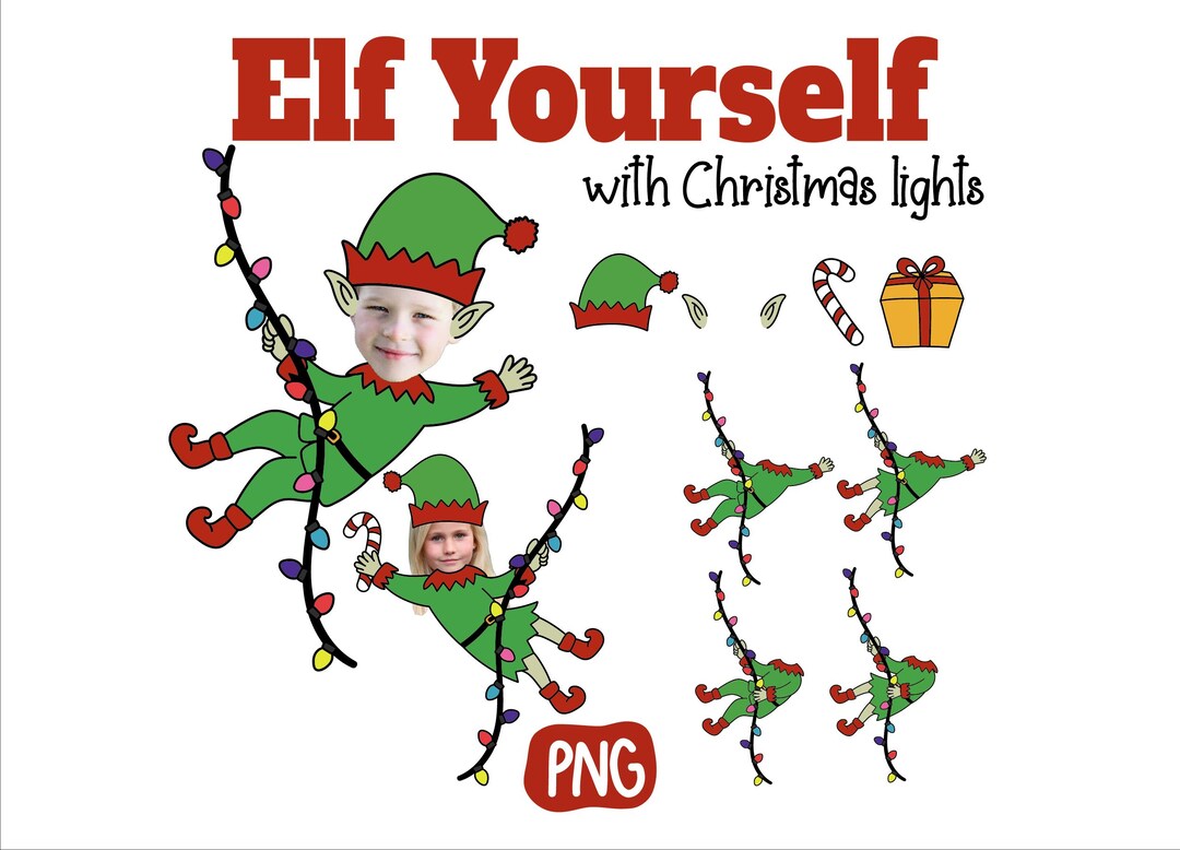 Elf Yourself With Christmas Lights,boy and Girl Bundle,diy Photo Cut ...