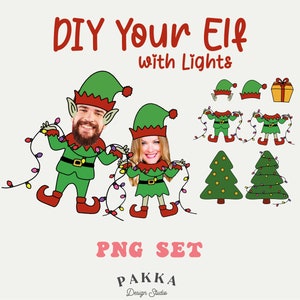 Elf Face Blank With Christmas Lights Bundle, Add Your Own Photo,funny ...