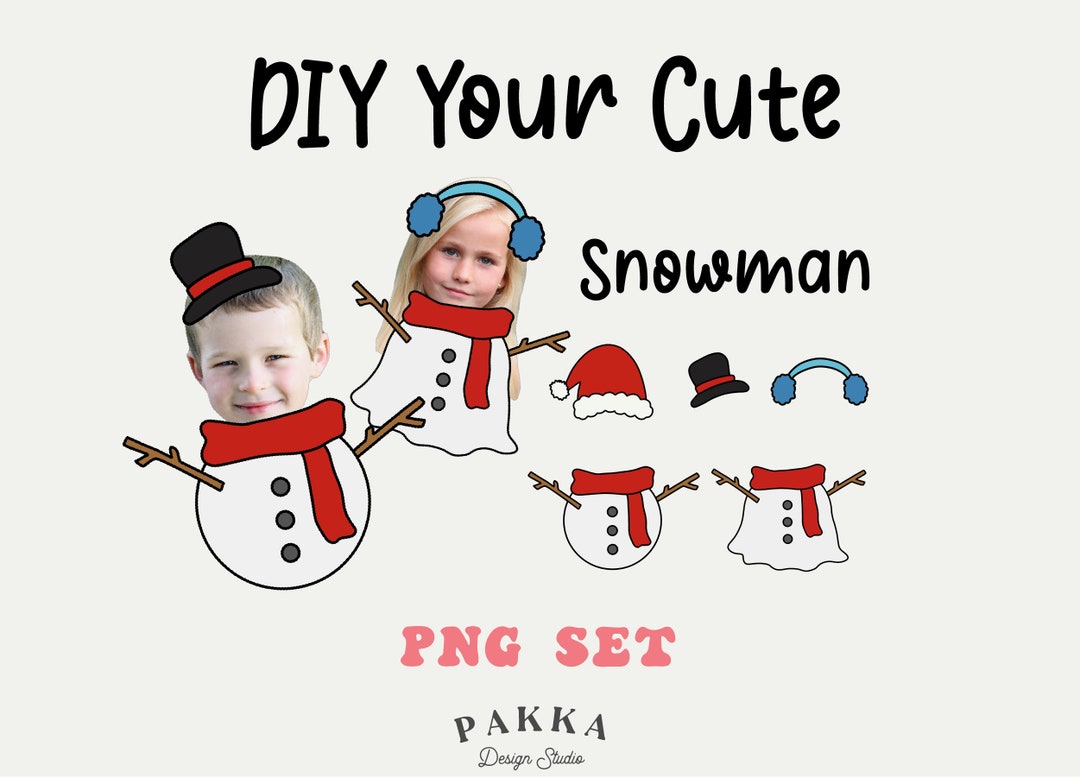 NEW!! Snowman Face Blank Bundle, Add Your Own Photo, Diy Template ...