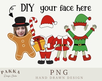 Elf Face Blank Bundle, Add Your Own Photo, Diy Template,printable Png ...