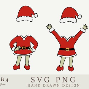 Santa Girl Face Blank Bundle Add Your Own Photo Diy - Etsy