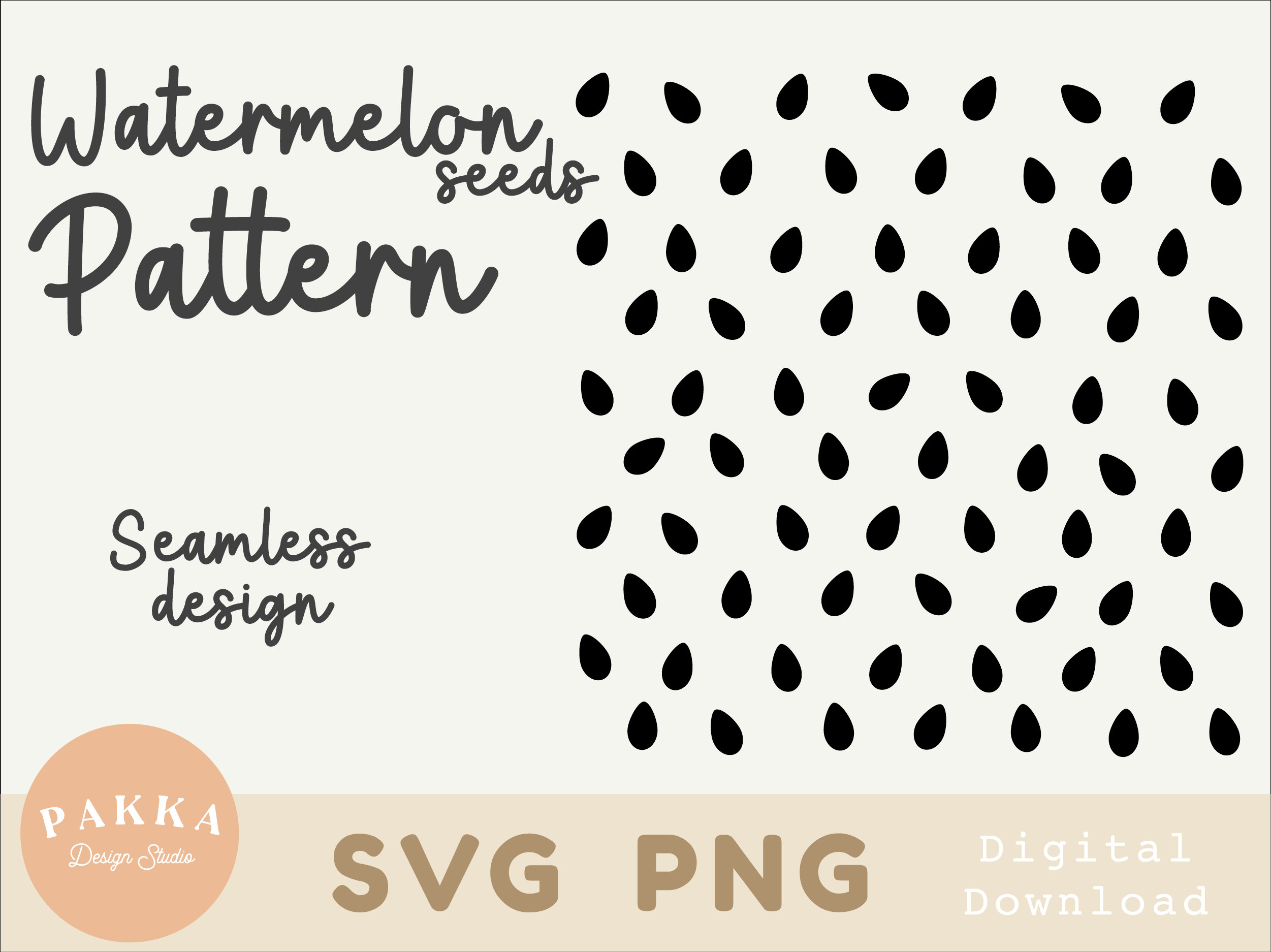 Watermelon Seeds Seamless Pattern Svg Summer Pattern Svg for - Etsy