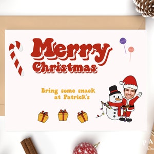 Santa Face Blank Bundle With Snowman, Add Your Own Photo, Diy Template ...