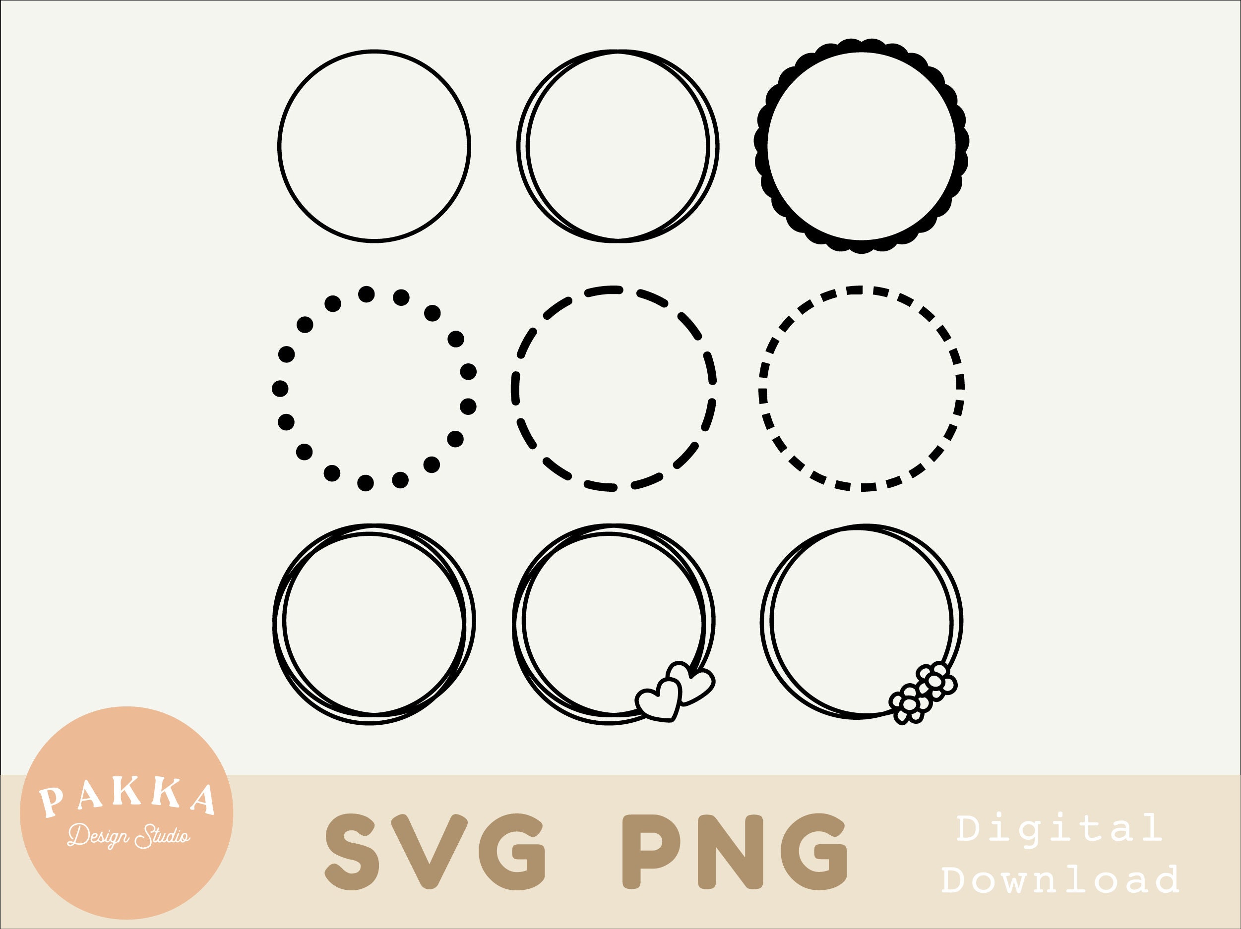 Circle Svgcircle Outline Svgcircle Frame Svgfile for | Etsy Canada