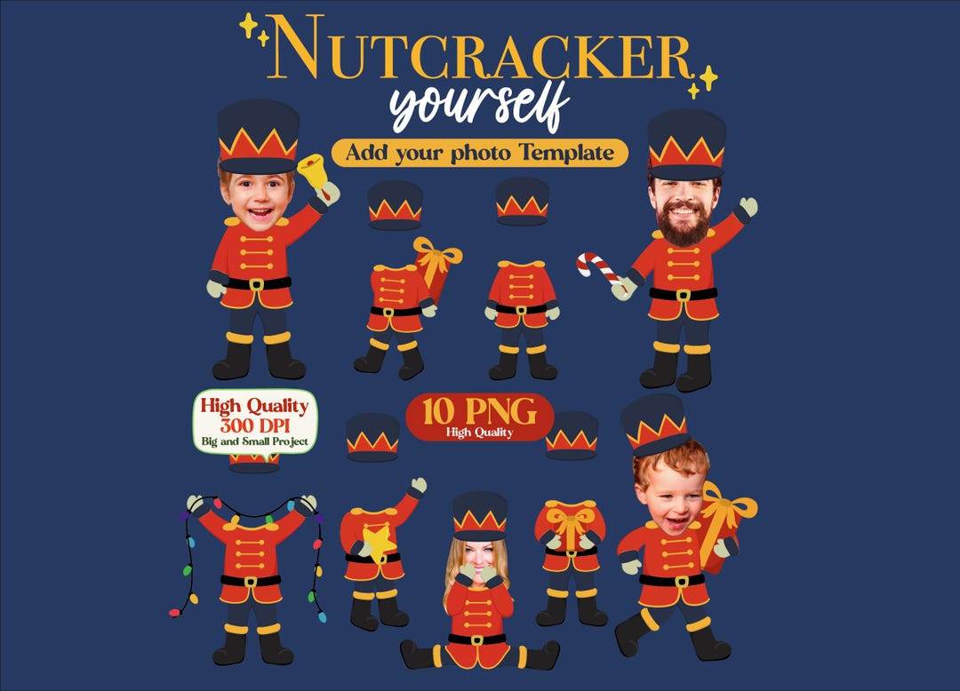 Nutcracker Yourself Christmas Photo Template | Add Your Face | Kids ...
